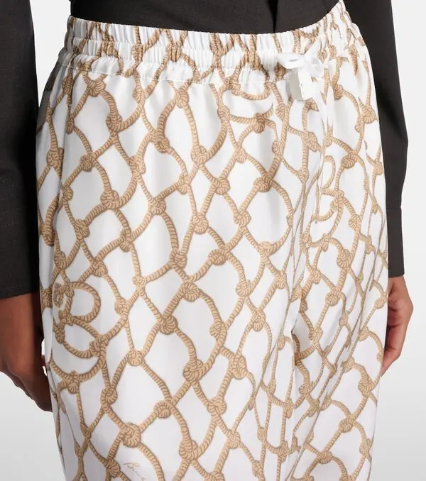 Burberry Printed High-rise Silk Palazzo Pants