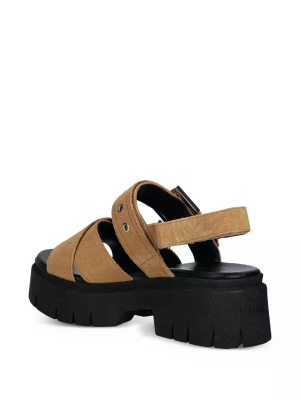 Hugo Buckle-strap Suede Sandals