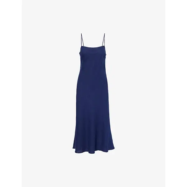 Ralph Lauren Dori Sleeveless Linen Midi Dress - Newport Navy | Editorialist