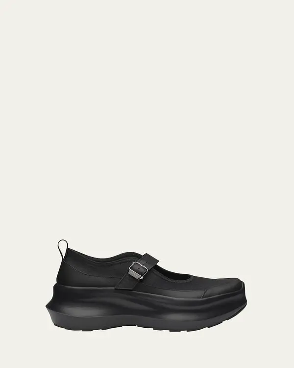 Comme Des Garçons Mary Jane Leather Platform Sneakers - Black