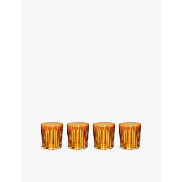 L'Objet Prism Old Fashioned Glasses Set Of Four - Amber