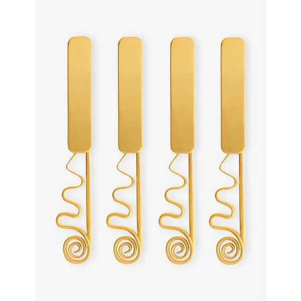 L'Objet Spirale 24ct Gold-plated Brass Spreaders Set Of Four - 24k Gold