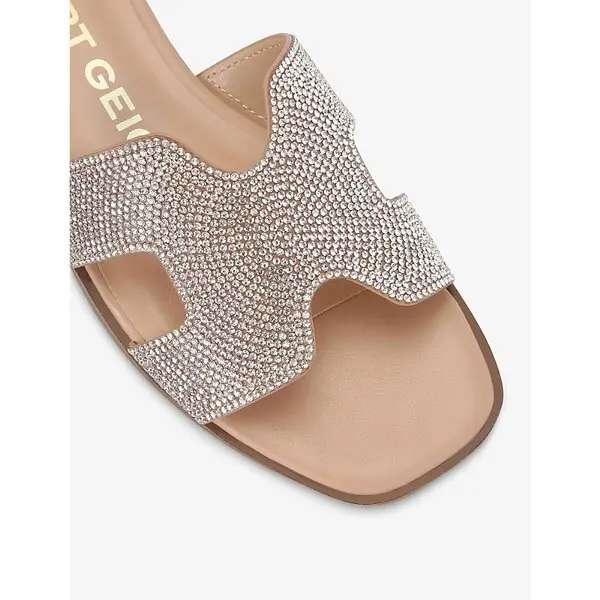 Kurt Geiger Raven Bling Faux-leather Flat Sandals