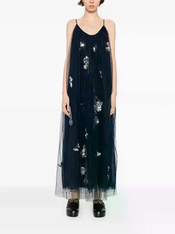 Biyan Tulle Gathered Camisole Dress