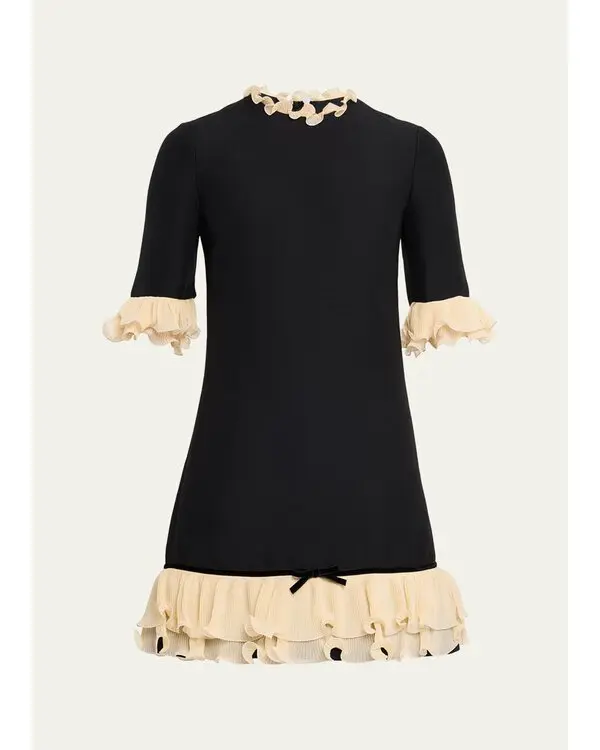 Valentino Garavani Silk Crepe Mini Dress - Hazelnut