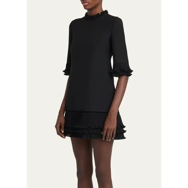 Valentino Garavani Silk Crepe Mini Dress - Hazelnut