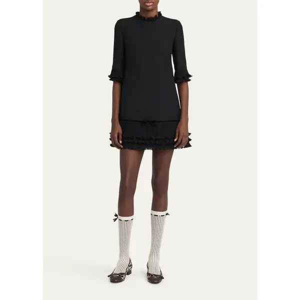Valentino Garavani Silk Crepe Mini Dress - Hazelnut