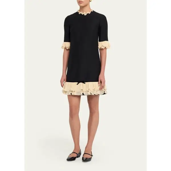 Valentino Garavani Silk Crepe Mini Dress - Hazelnut