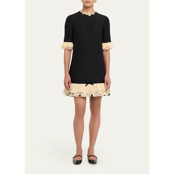 Valentino Garavani Silk Crepe Mini Dress - Hazelnut