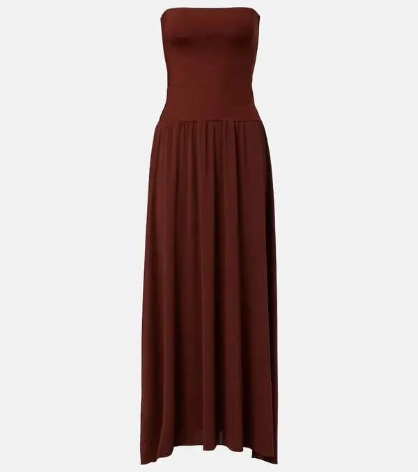ERES Oda Pleated Maxi Dress - Brown