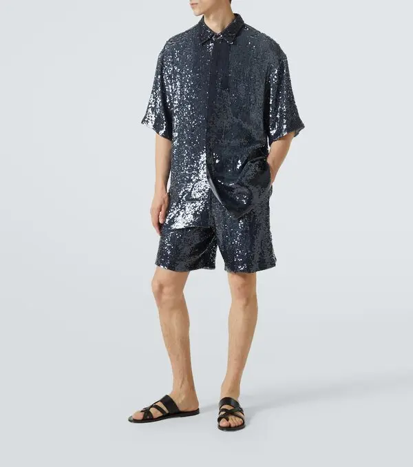 Dries Van Noten Sequined Bermuda Shorts