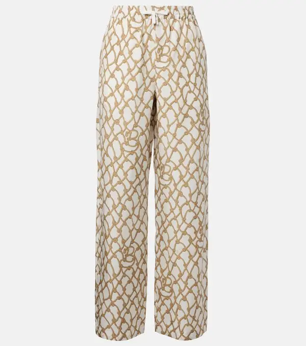 Burberry Printed High-rise Silk Palazzo Pants