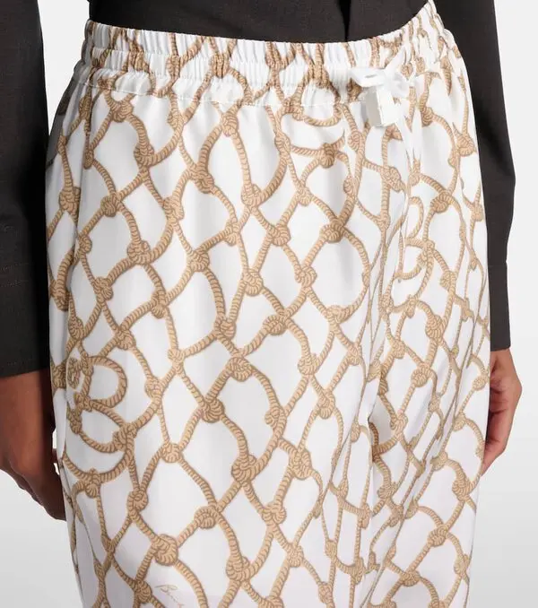Burberry Printed High-rise Silk Palazzo Pants