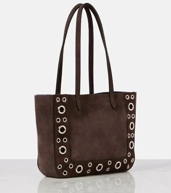 Valentino Garavani Nellcote Small Embellished Suede Shopper