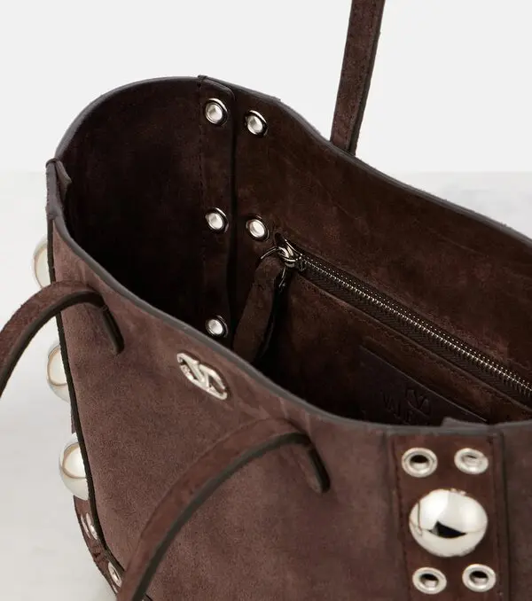 Valentino Garavani Nellcote Small Embellished Suede Shopper