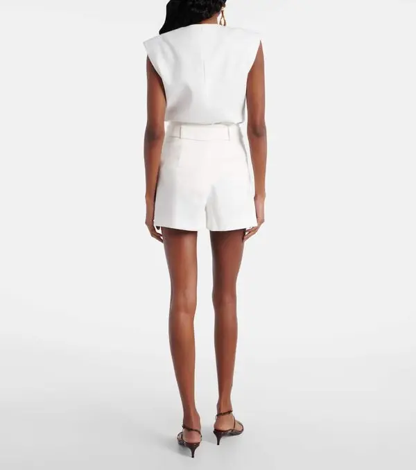 Veronica Beard Runo High-rise Linen-blend Shorts