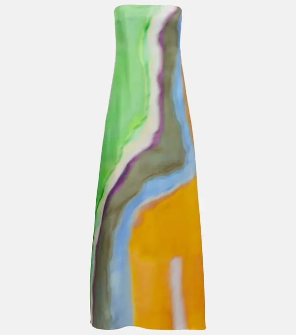 Christopher Esber Printed Silk Satin Maxi Dress