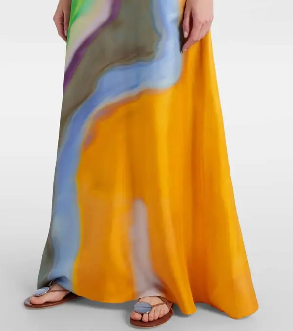 Christopher Esber Printed Silk Satin Maxi Dress