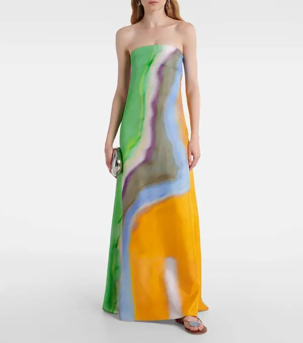 Christopher Esber Printed Silk Satin Maxi Dress