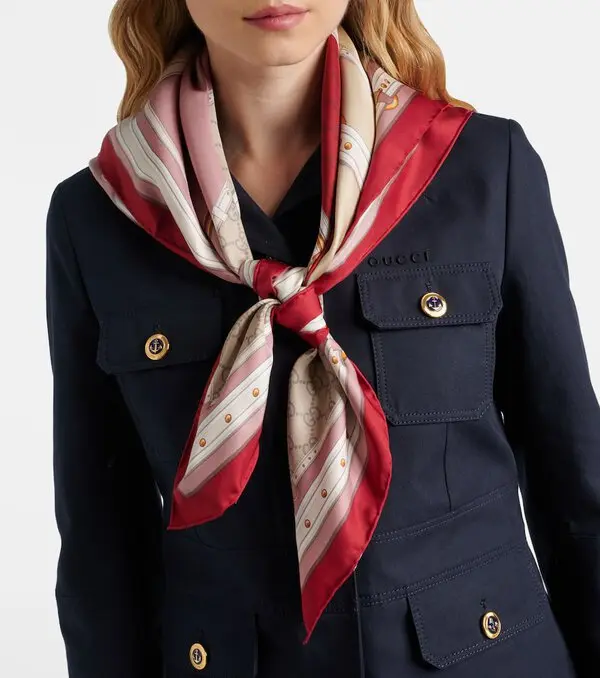 Gucci New Majo Silk Twill Scarf