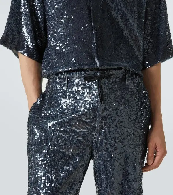 Dries Van Noten Sequined Straight Pants