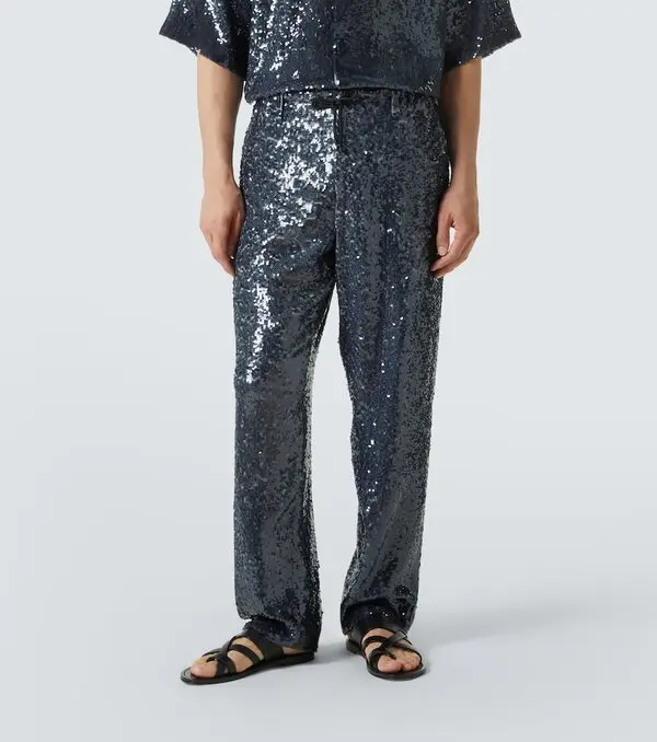 Dries Van Noten Sequined Straight Pants