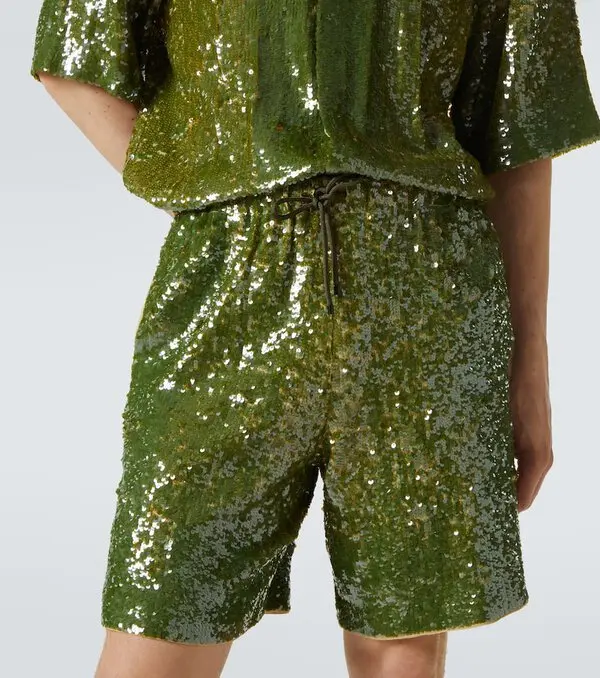 Dries Van Noten Sequined Bermuda Shorts