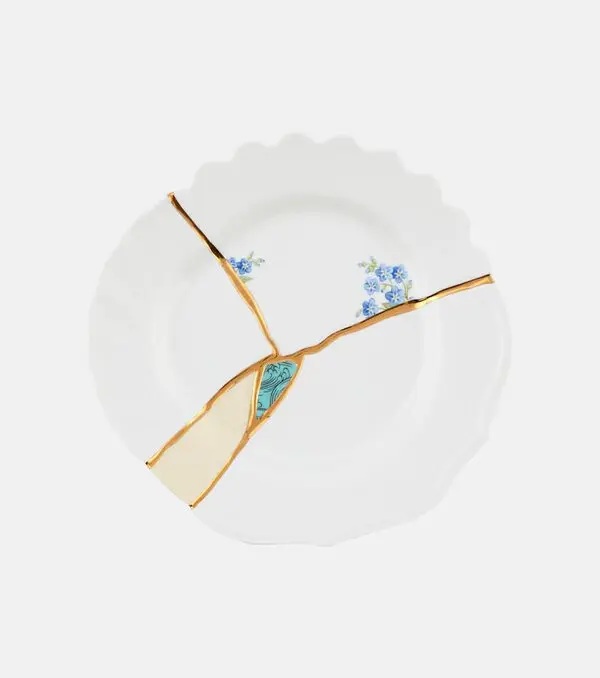 SELETTI Kintsugi Dessert Plate Marcantonio Raimondi Malerba - White