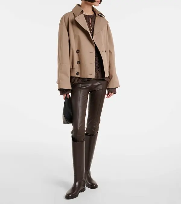 Brunello Cucinelli Leather Slim Pants - Brown