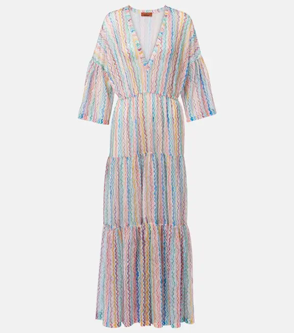 Missoni Zigzag Tiered Beach Dress - Multicoloured