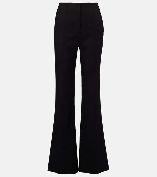 Veronica Beard Komi High-rise Linen-blend Flared Pants