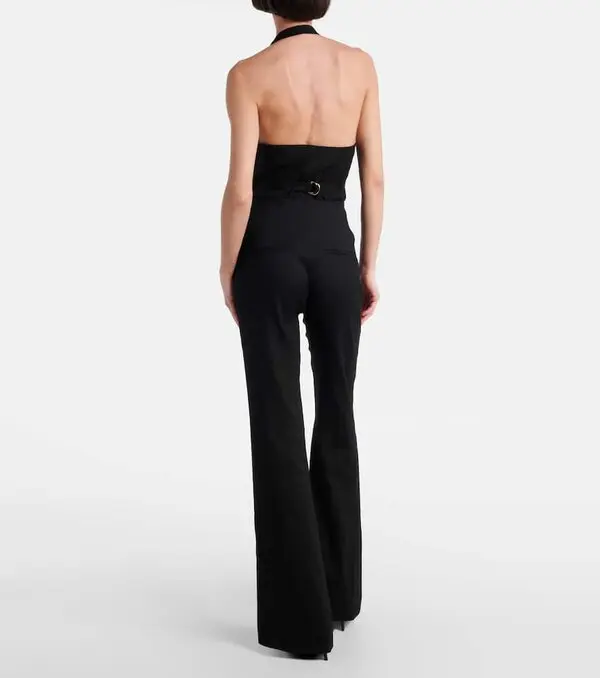 Veronica Beard Komi High-rise Linen-blend Flared Pants