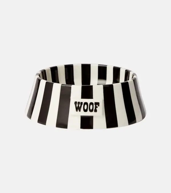 Jonathan Adler Vice Woof Porcelain Pet Bowl - Black