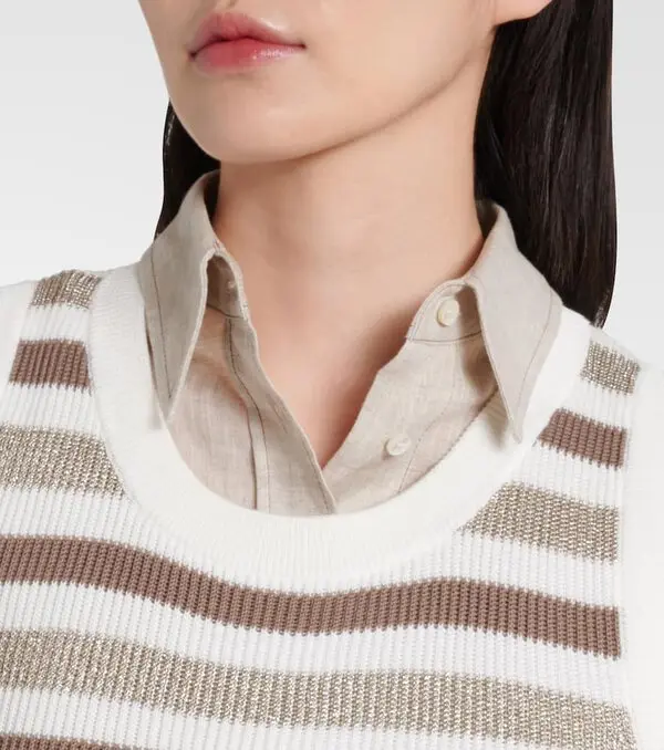 Brunello Cucinelli Striped Cotton Sweater Vest