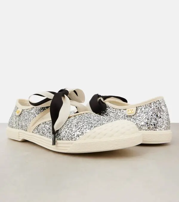 Valentino Garavani Bay Bay Glitter Sneakers
