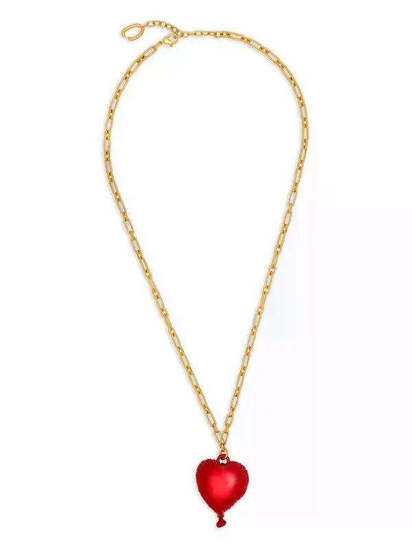Oscar De La Renta Heart Balloon Pendant Necklace - Gold