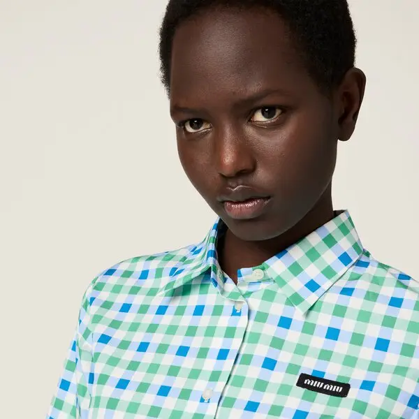 Miu Miu Gingham Poplin Shirt