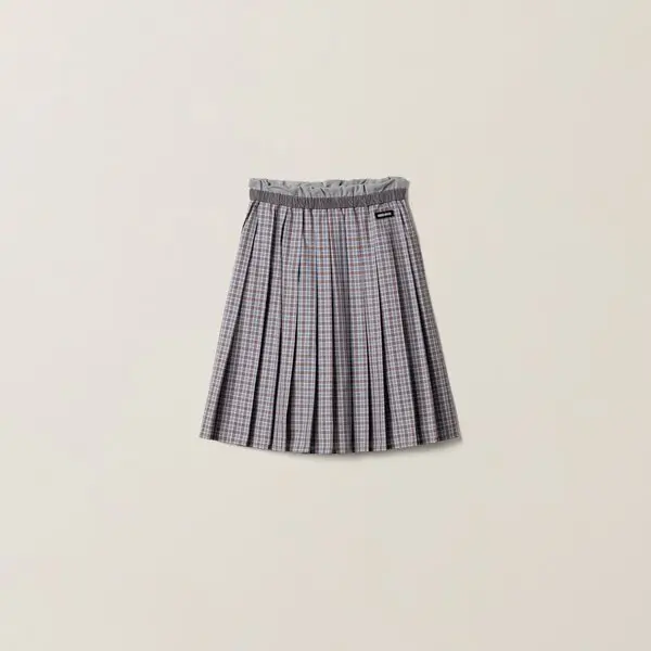 Miu Miu Pleated Check Skirt