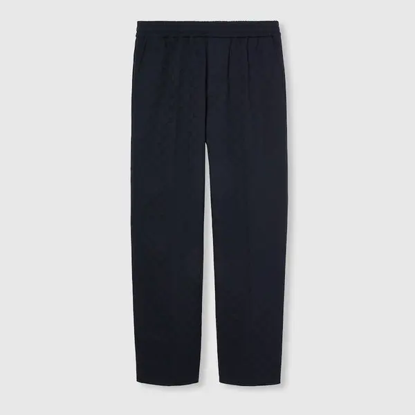 Gucci Gg Cotton Gabardine Straight Leg Pant