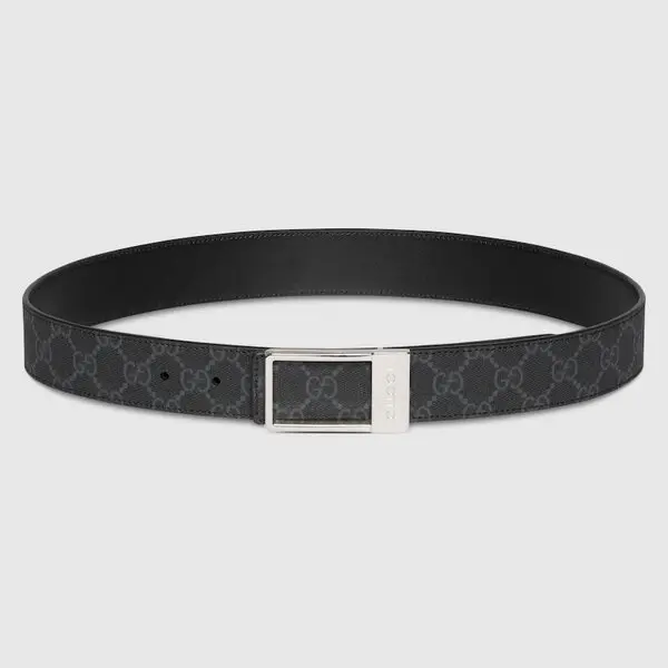 Gucci Reversible Belt With Rectangular Buckle - Black