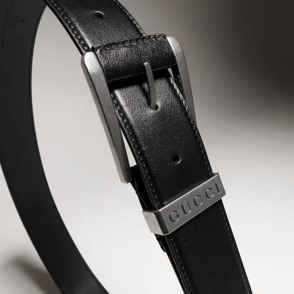 Gucci Belt With Squared Buckle - Black
