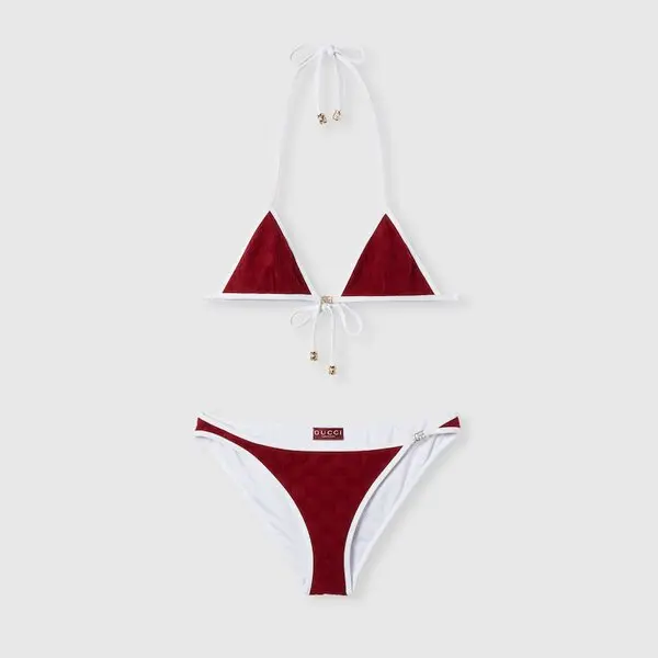 Gucci Gg Terrycloth Bikini - Bordeaux