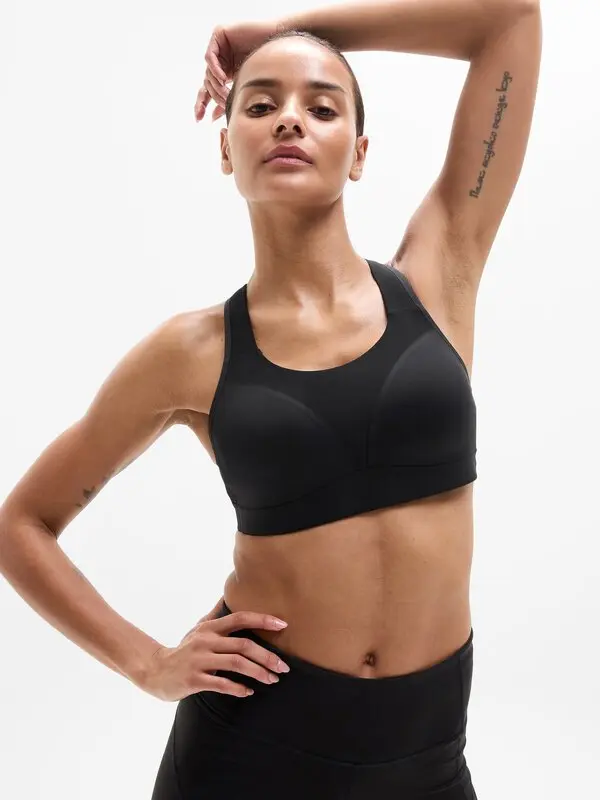 Athleta Speed Run High Support Sports Bra - Black
