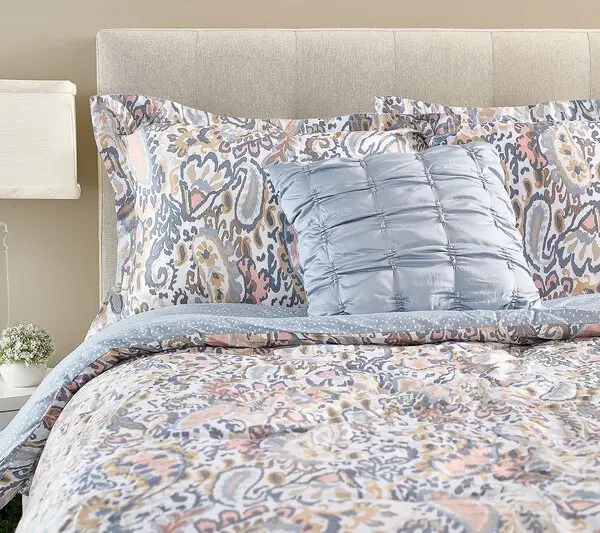 LWYA BY KIM GRAVEL As Is Cotton Paisley Reversible Comforter Set Full Kim Gravel - One-color