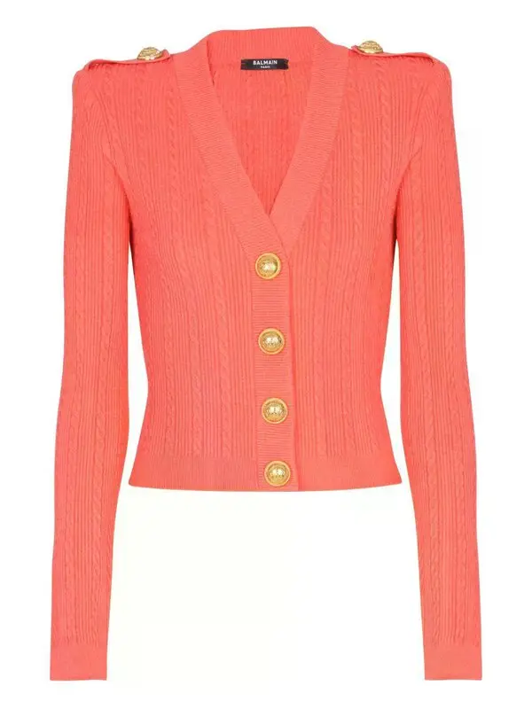 Balmain Cable-knit Cardigan - Pink