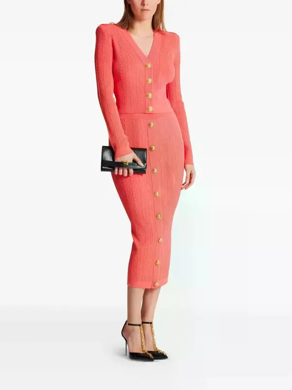 Balmain Cable-knit Cardigan - Pink