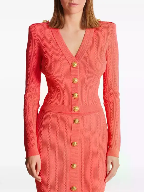 Balmain Cable-knit Cardigan - Pink