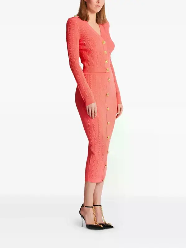 Balmain Cable-knit Cardigan - Pink