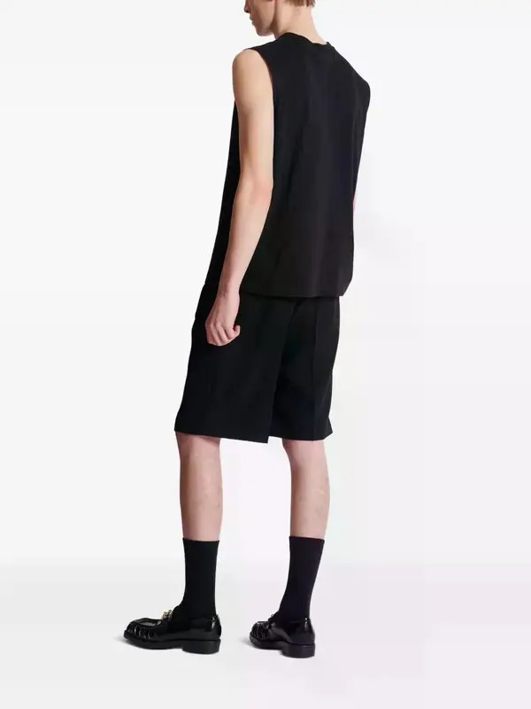 Balmain Logo-embroidered Tank Top - Black