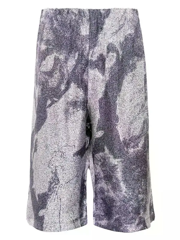 QASIMI Dust-print Elasticated Waist Shorts